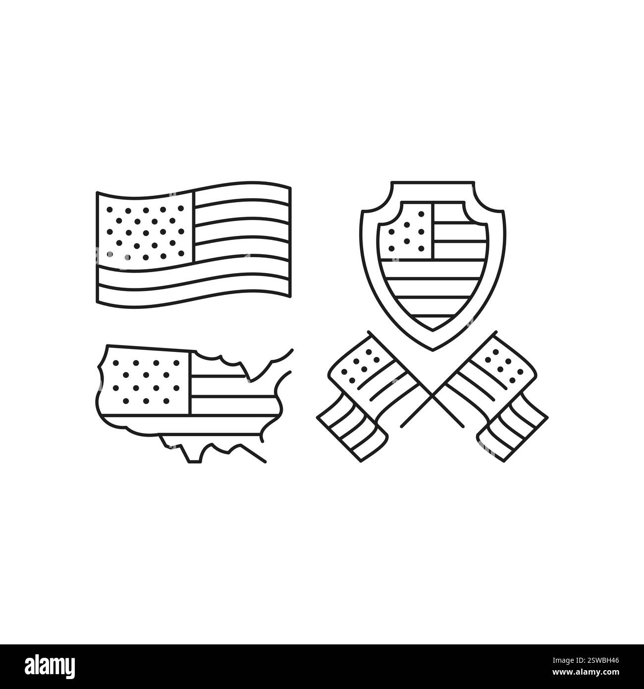 USA Flags Icon Set Stock Vector Image & Art - Alamy