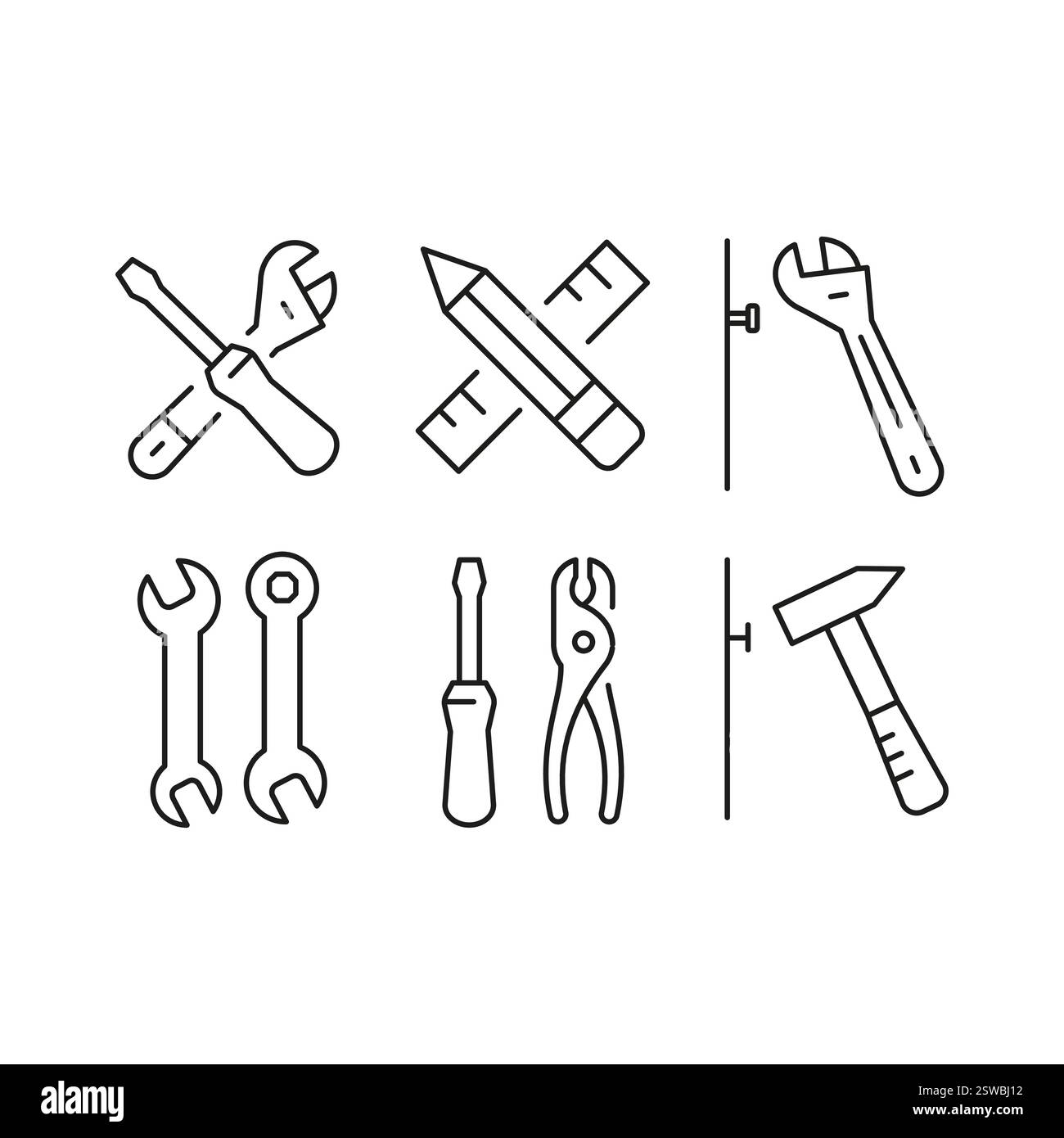 Repair Tool Icons Set Stock Vector Image & Art - Alamy
