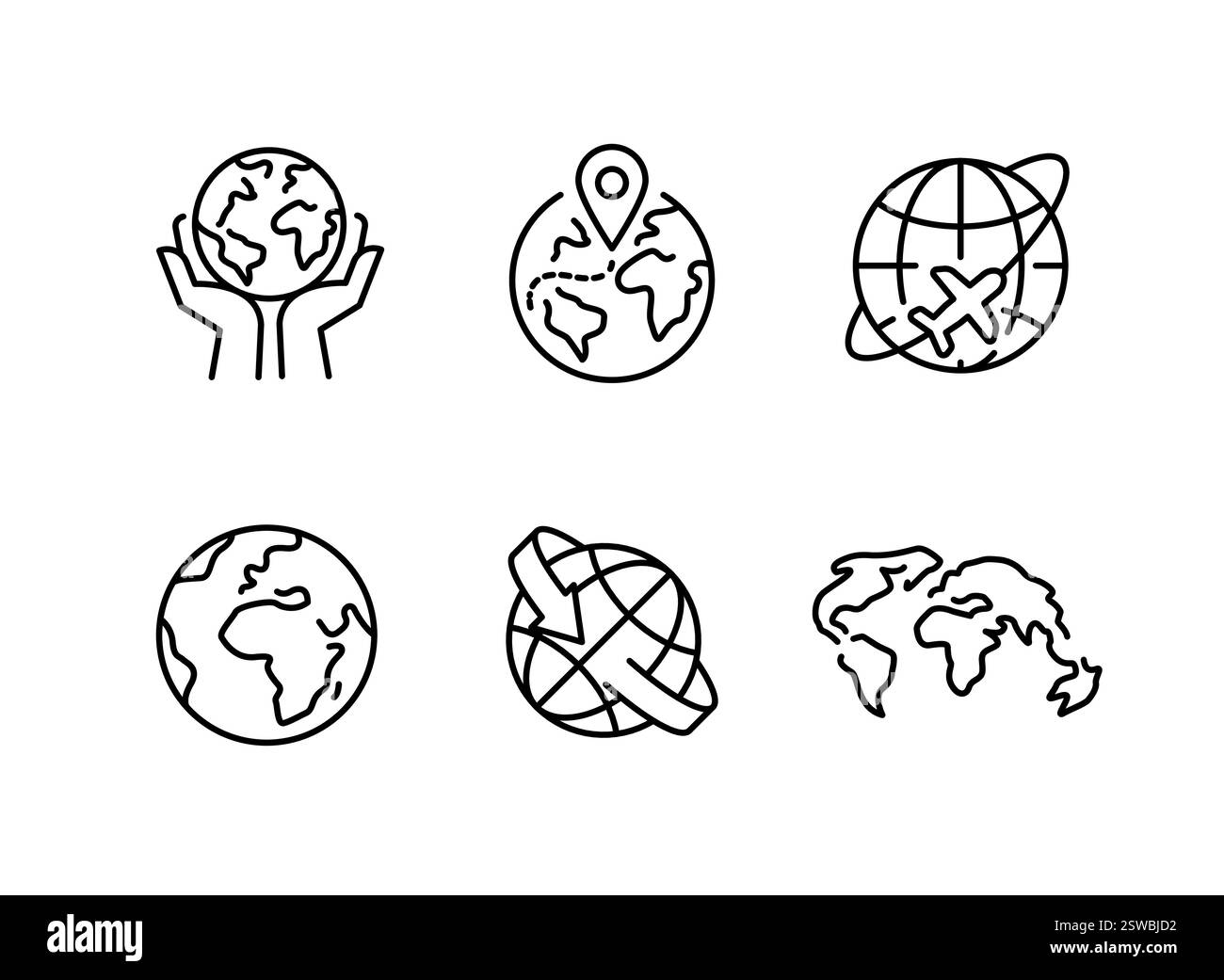 Earth icons set Stock Vector Image & Art - Alamy