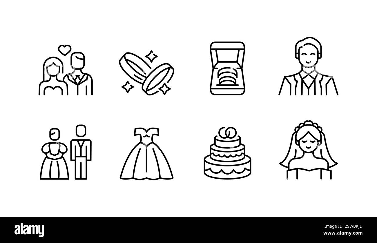 Wedding Icon Set Stock Vector Image & Art - Alamy