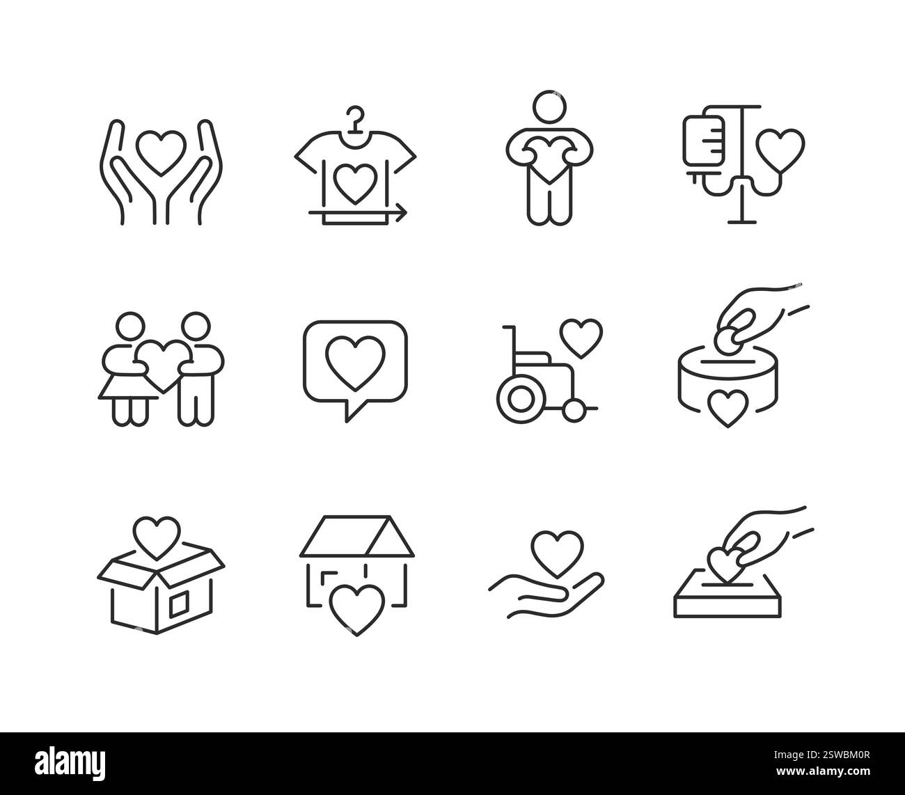 Charity Icons Set Stock Vector Image & Art - Alamy