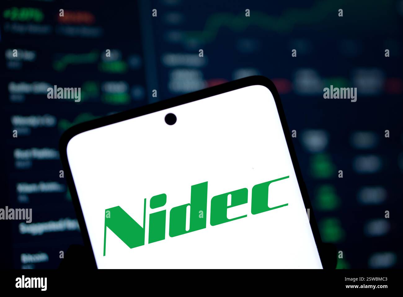 Dhaka, Bangladesh- 28 Nov 2024: Nidec logo is displayed on smartphone ...