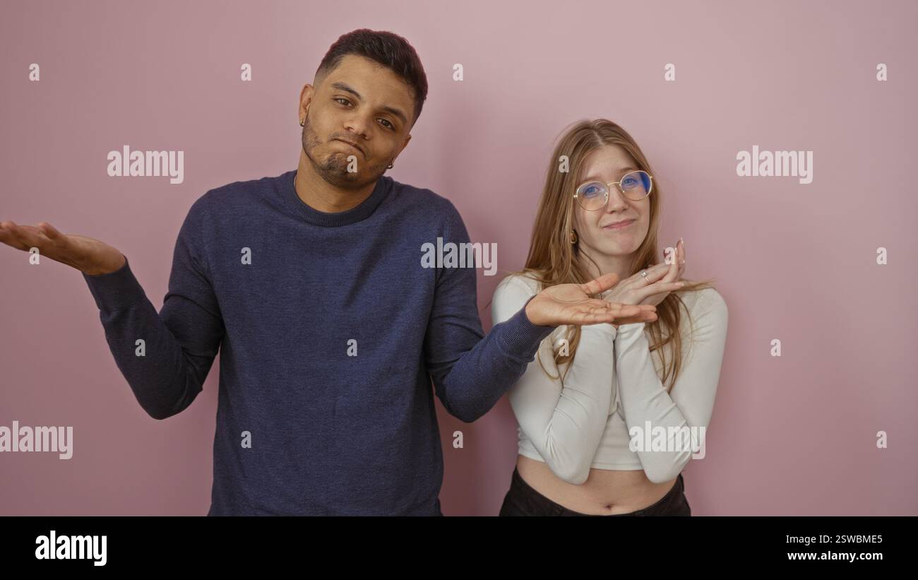 Couple expressing confusion together hi-res stock photography and ...
