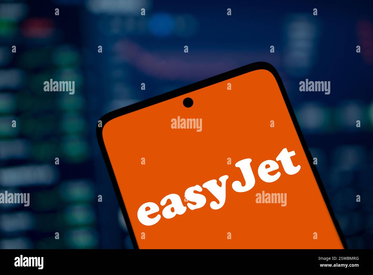 Dhaka, Bangladesh- 26 Nov 2024: EasyJet logo is displayed on smartphone ...