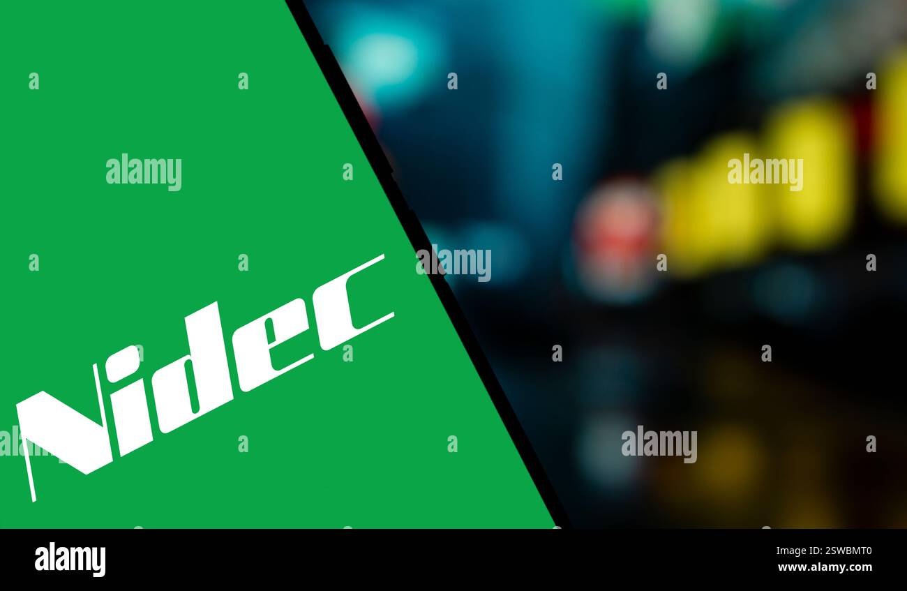 Dhaka, Bangladesh- 28 Nov 2024: Nidec logo is displayed on smartphone ...