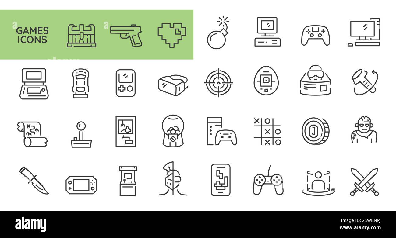 Old school games Stock Vector Images - Alamy