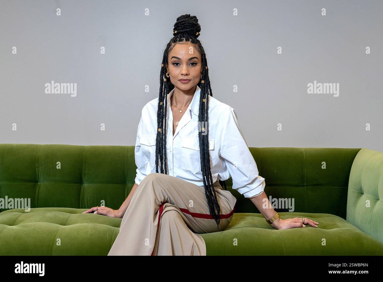 Toronto, Canada. 20th Feb, 2025. Actor and producer Joanne Jansen poses ...