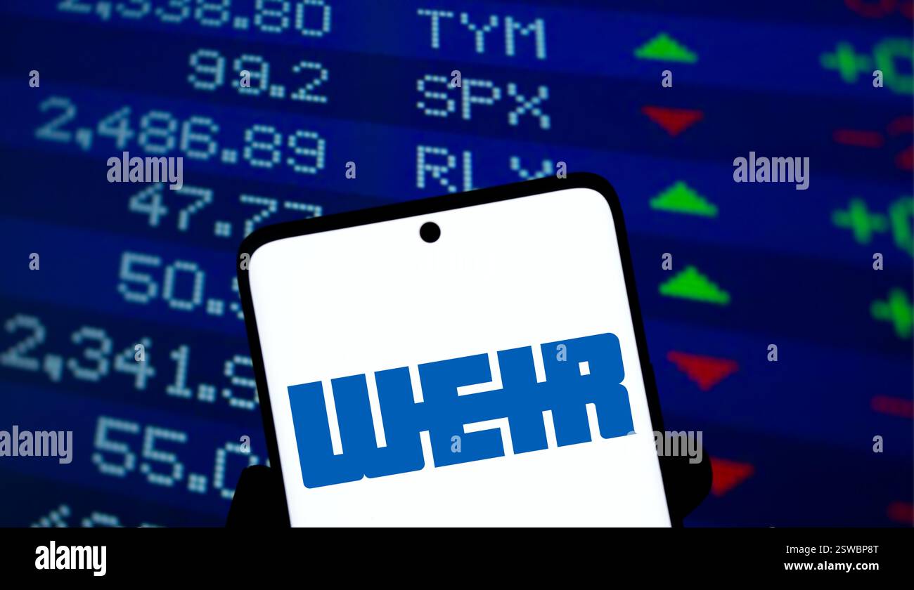 Dhaka, Bangladesh- 30 Nov 2024: Weir logo is displayed on smartphone ...