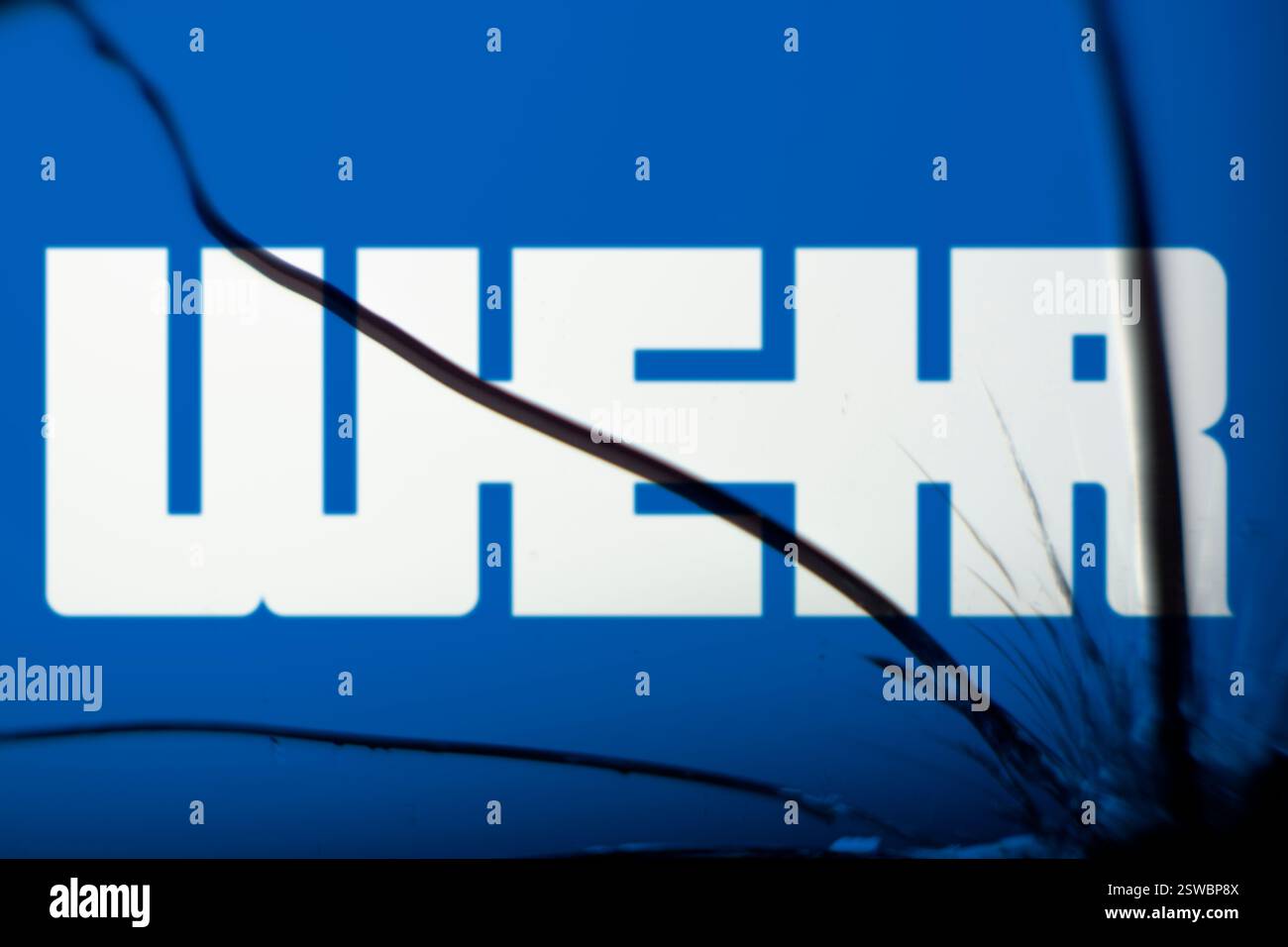 Dhaka, Bangladesh- 30 Nov 2024: Weir logo is visible on the broken ...