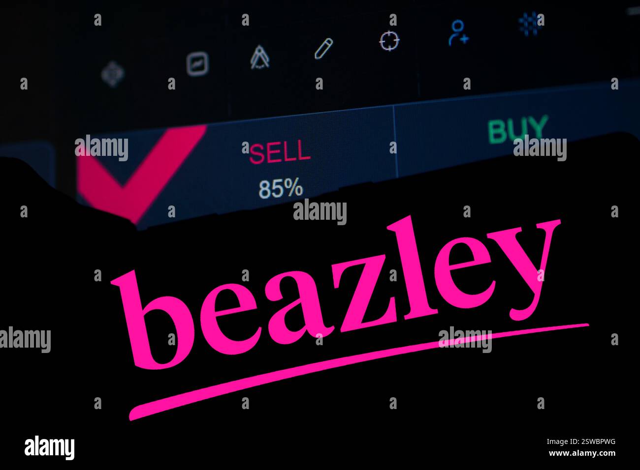 Dhaka, Bangladesh- 30 Nov 2024: Beazley logo is displayed on smartphone ...