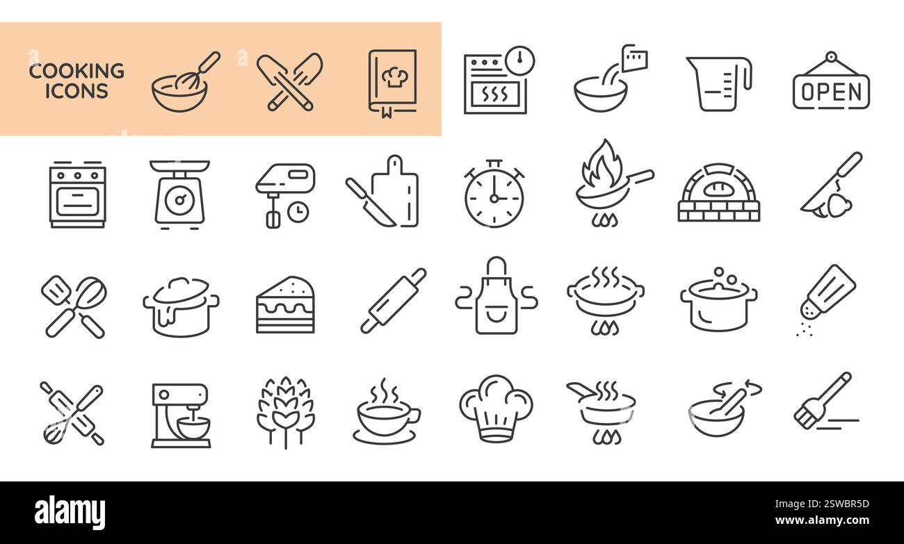 Cooking Icons Set Stock Vector Image & Art - Alamy