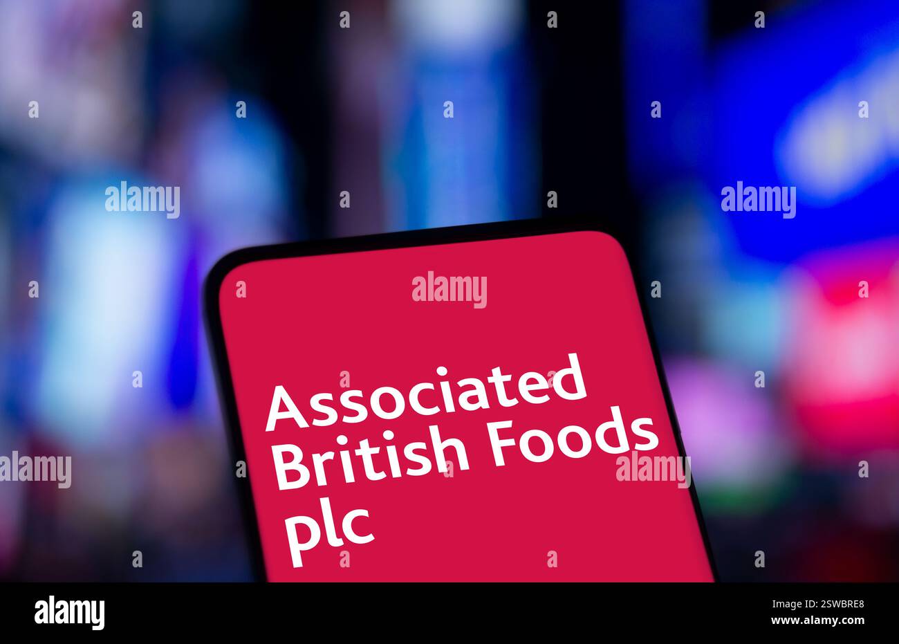 Dhaka, Bangladesh- 1 Dec 2024: Associated british foods plc logo is displayed on smartphone ...