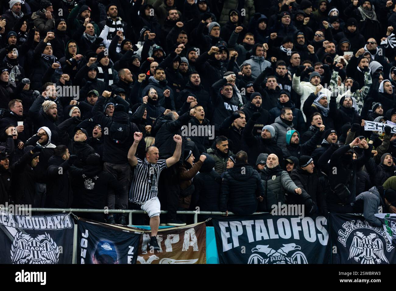 PAOK FC fans during the UEFA Europa League, Knockout phase play-offs ...