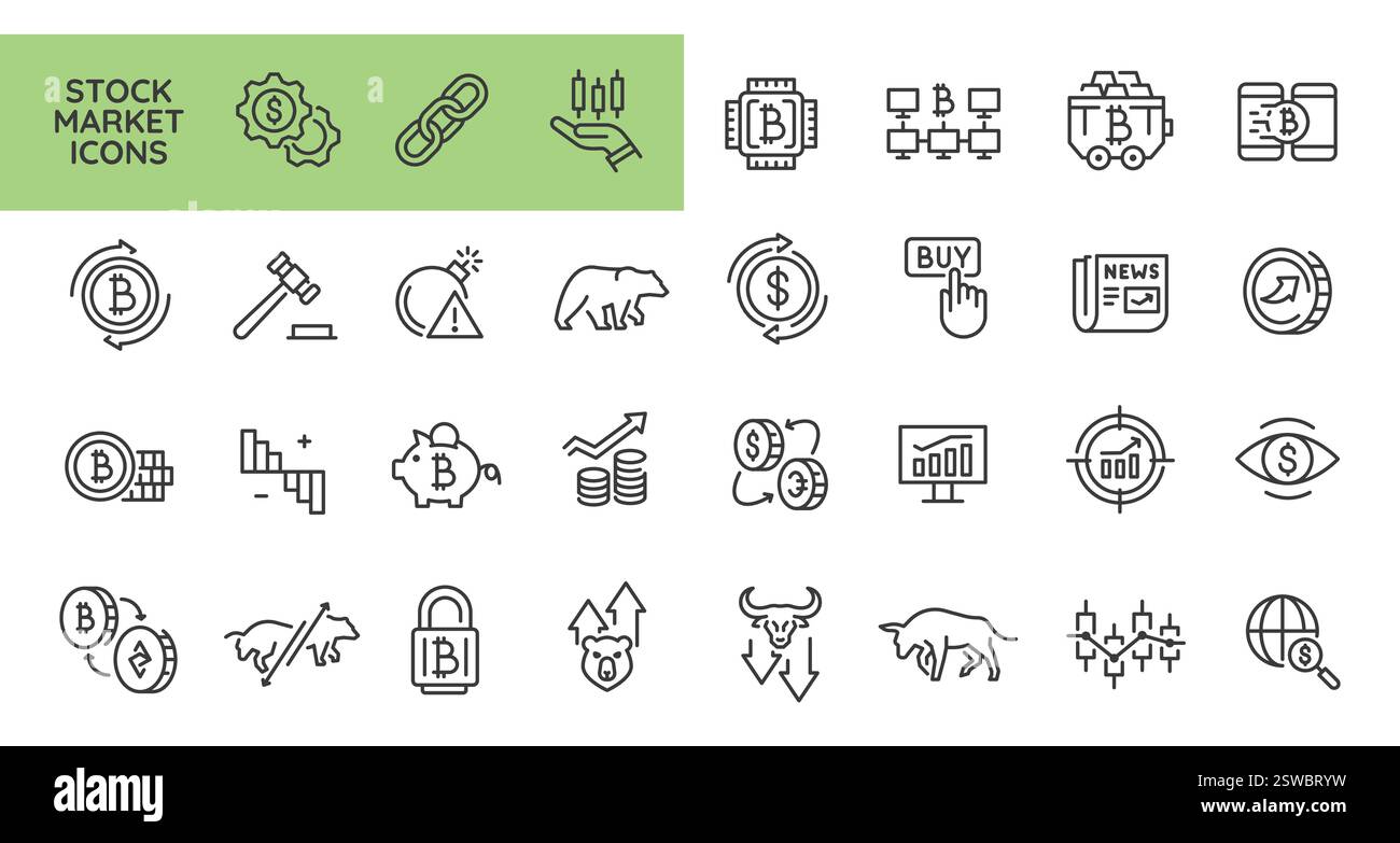 Stock Market Icon Set Stock Vector Image & Art - Alamy