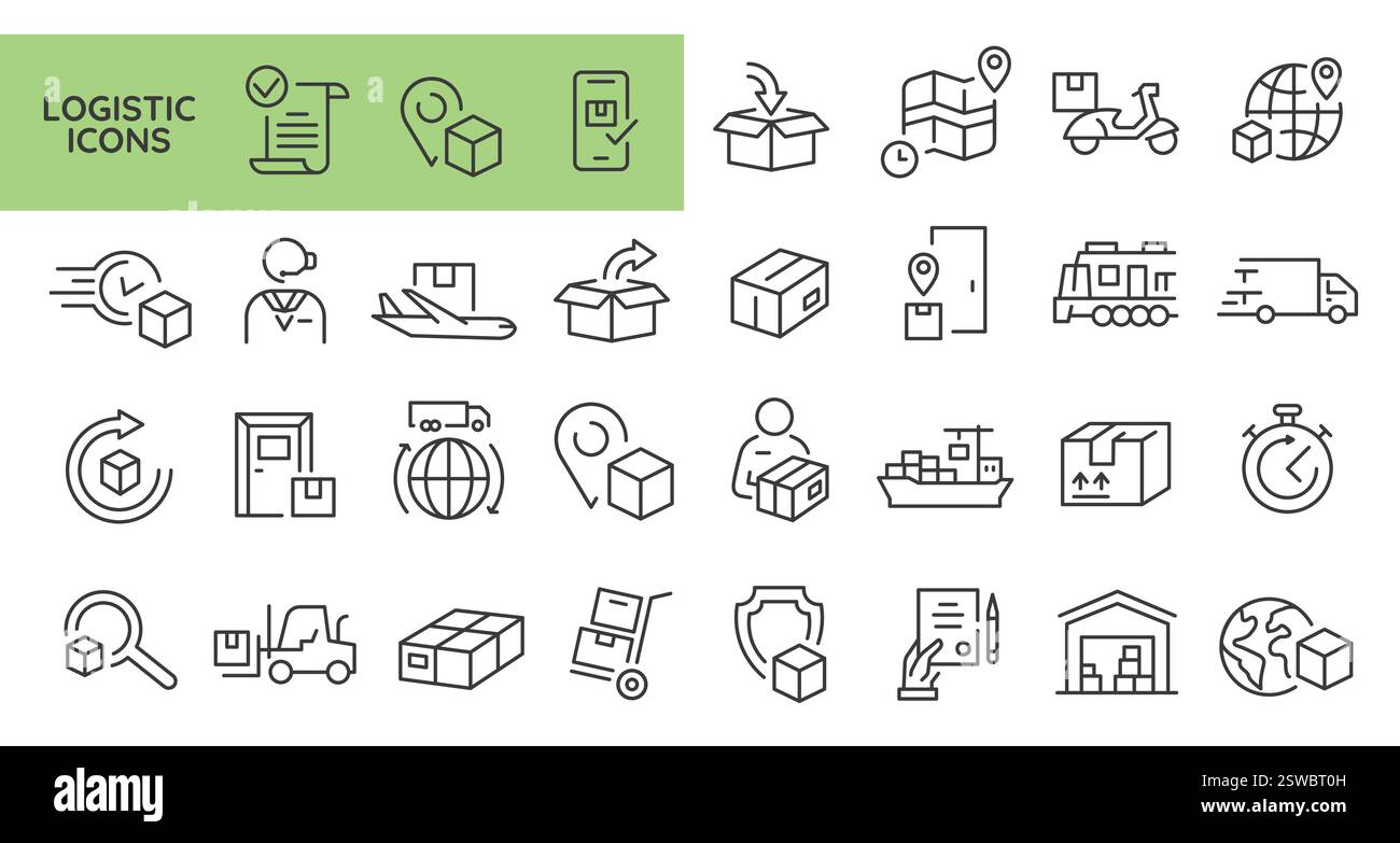 Logistic Icon Set Stock Vector Image & Art - Alamy