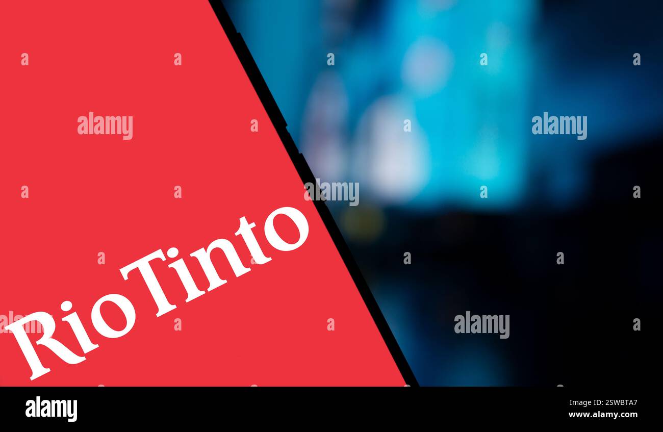 Dhaka, Bangladesh- 2 Dec 2024: Rio Tinto logo is displayed on ...