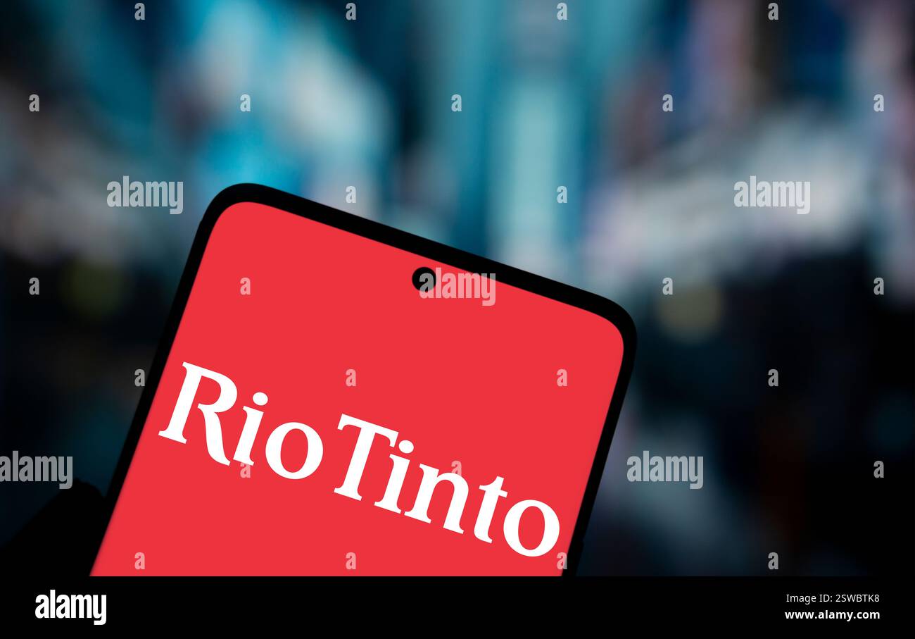 Dhaka, Bangladesh- 2 Dec 2024: Rio Tinto logo is displayed on ...