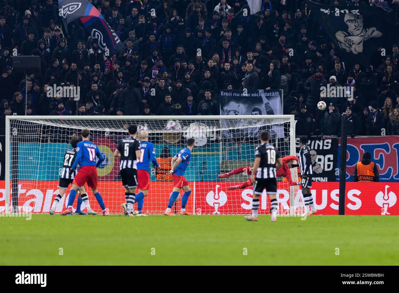 Stefan Tarnovanu of FCSB defending the goal during the UEFA Europa ...