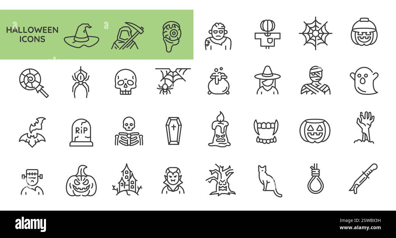 Icons set halloween party Stock Vector Images - Alamy