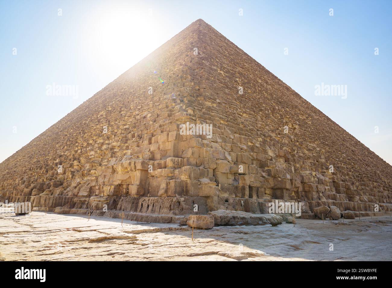 Famous pyramid in Giza shines under the midday sun, showcasing ancient ...