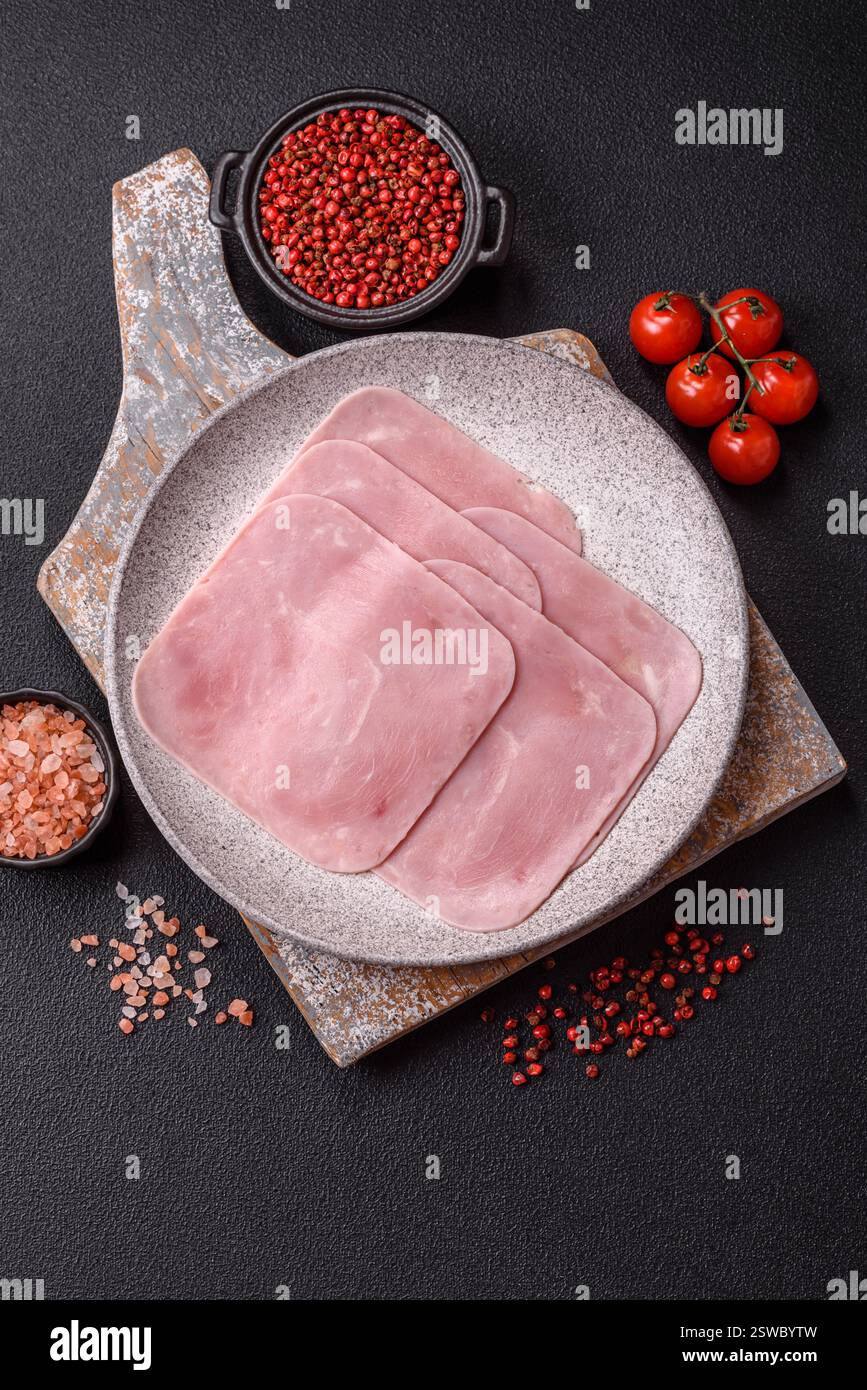 Slices square sandwich ham hi-res stock photography and images - Alamy