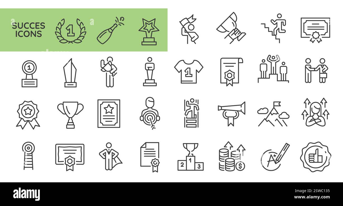 Success celebration icons hi-res stock photography and images - Alamy