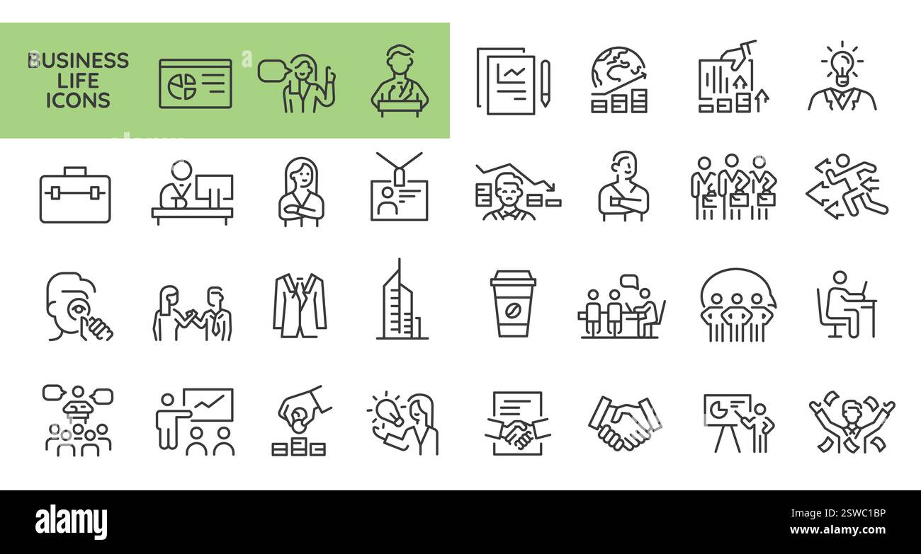 Business Life Icons Set Stock Vector Image & Art - Alamy