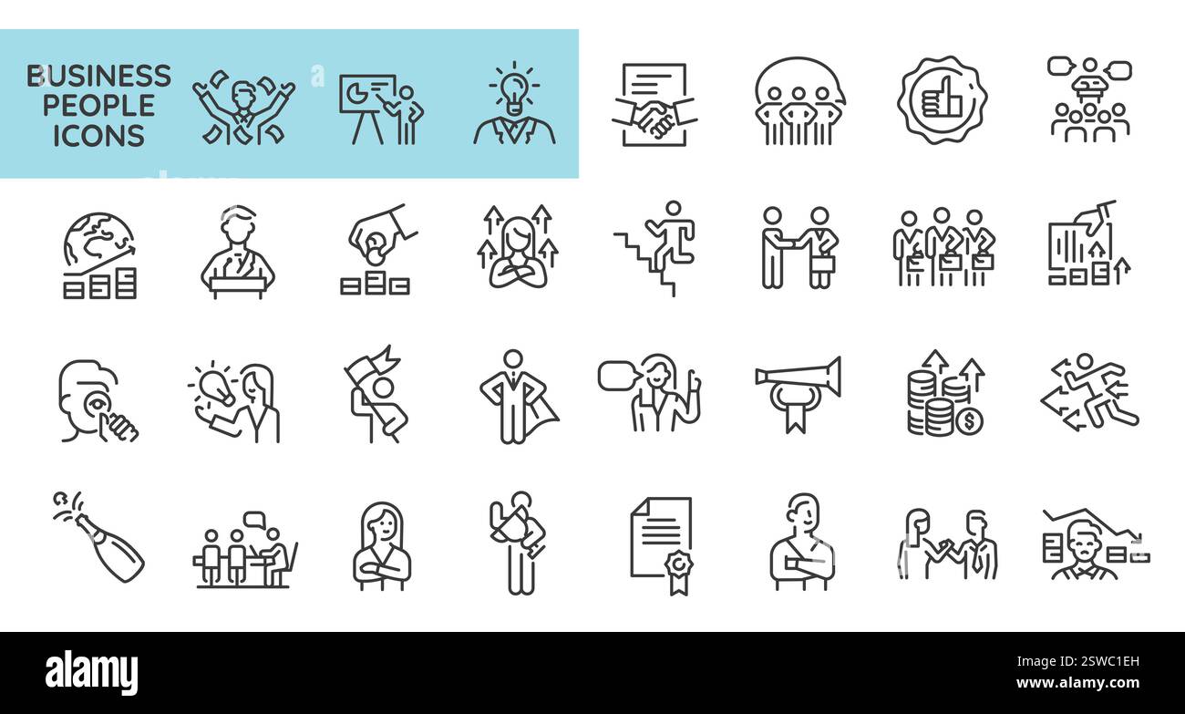 Business People Icons Set Stock Vector Image & Art - Alamy