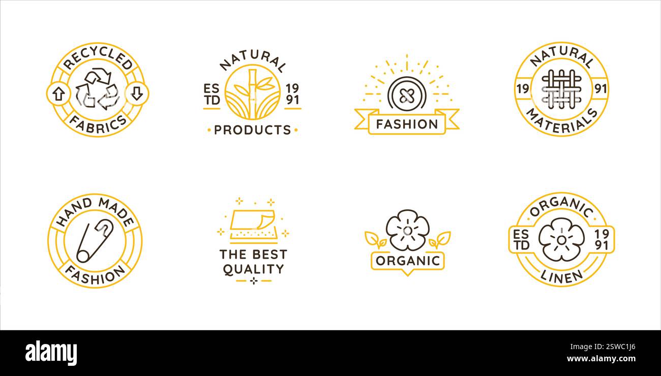 Set of 8 Material and Textile Logo Icons Stock Vector Image & Art - Alamy