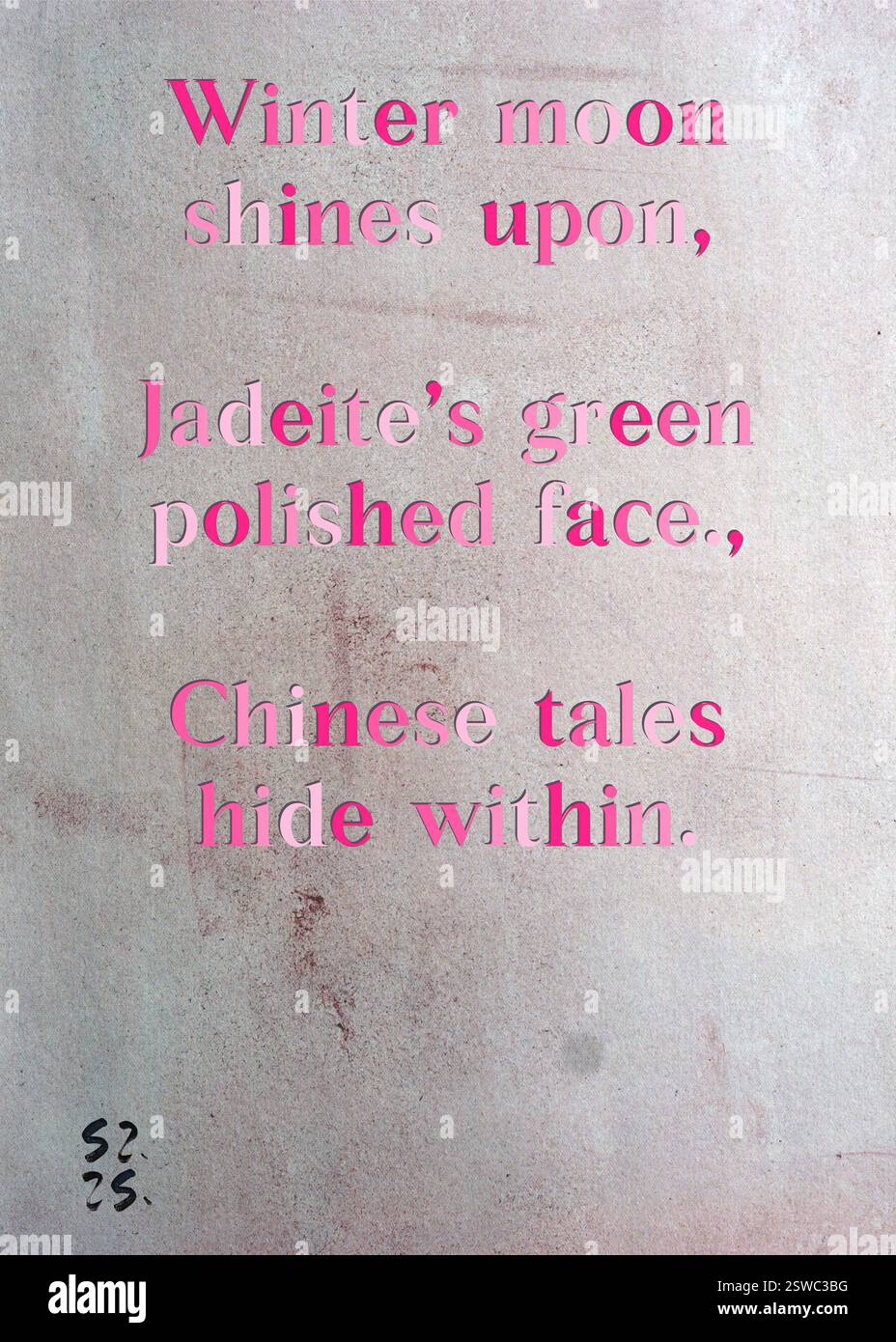 Winter moon shines upon, Jadeite's green polished face., Chinese tales ...