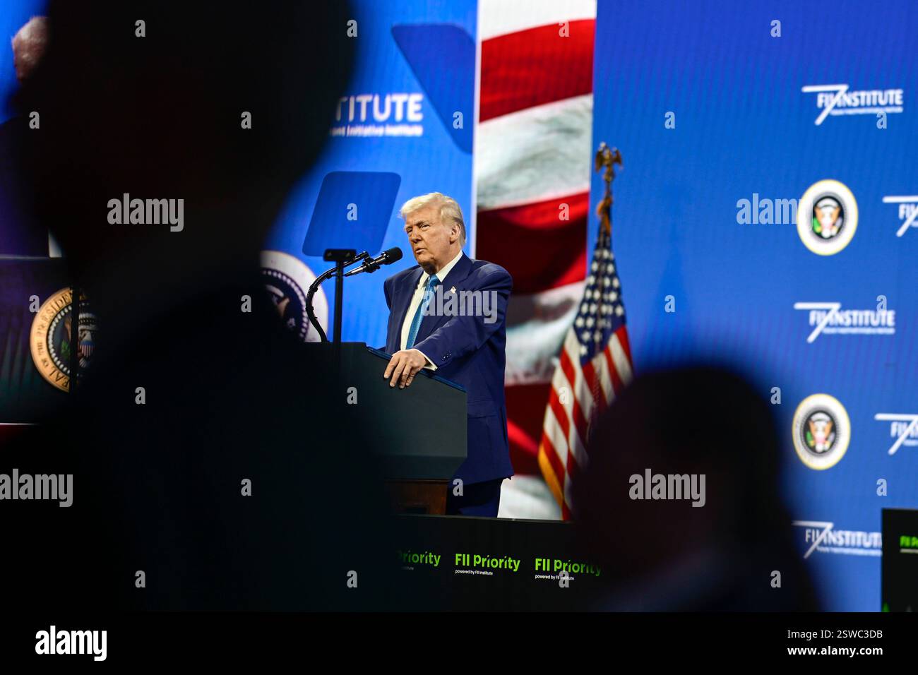 Miami Beach, United States. 19th Feb, 2025. U.S President Donald Trump ...