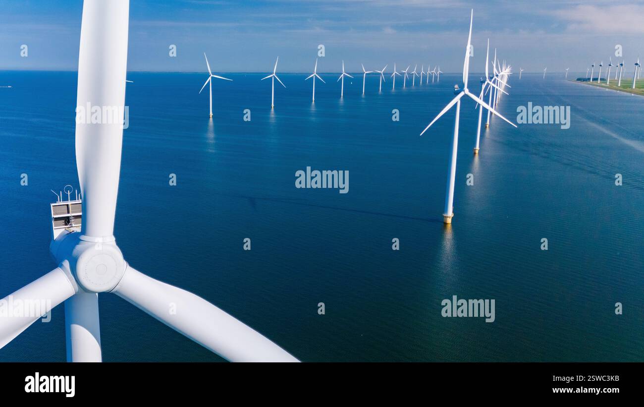 Vast Wind Turbines Harnessing Renewable Energy in Dutch Waters Stock ...