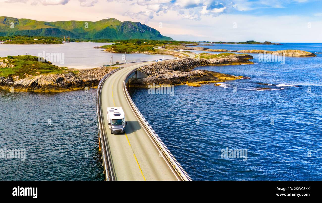 RV Adventure on the Atlantic Road Bridge, Norway Stock Photo - Alamy