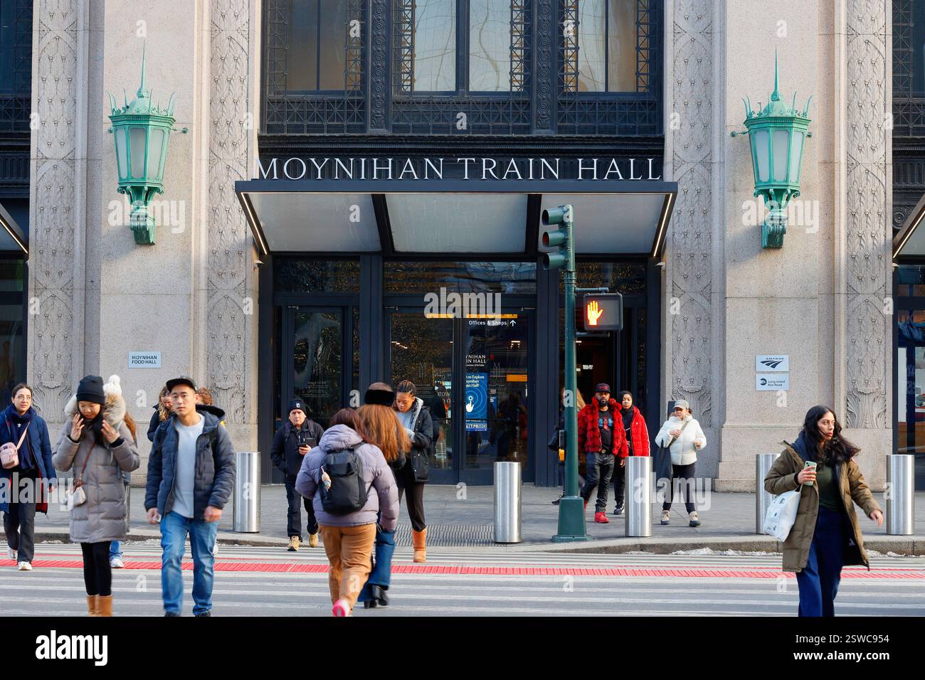 Moynihan Train Hall west entrance to New York Penn Station, NYC. The ...