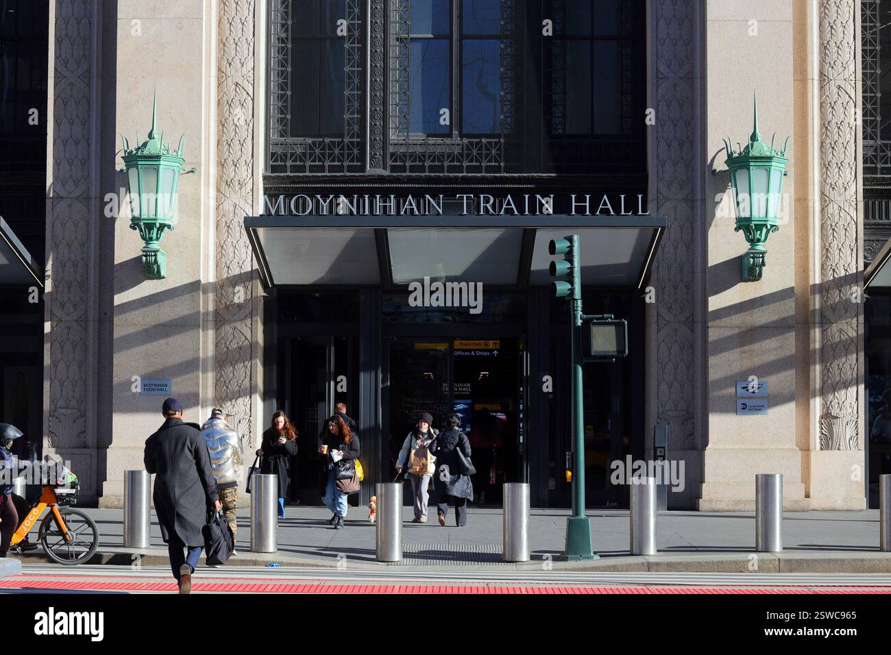 Moynihan Train Hall west entrance to New York Penn Station, NYC. The ...