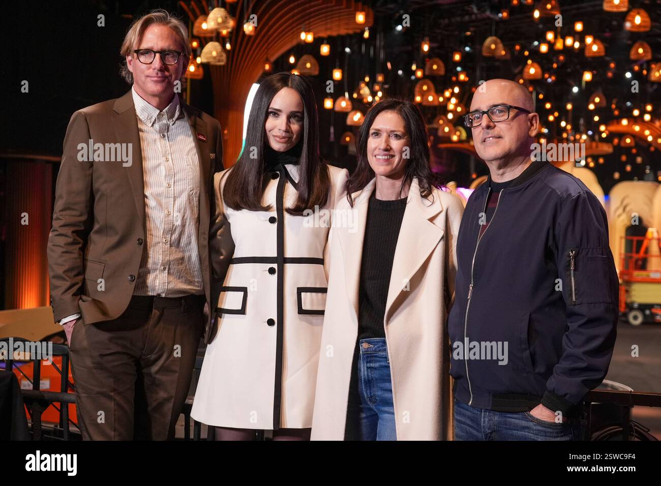 Jon Brockett, from left, Sofia Carson, Linda Gierahn, and Mark Bracco ...