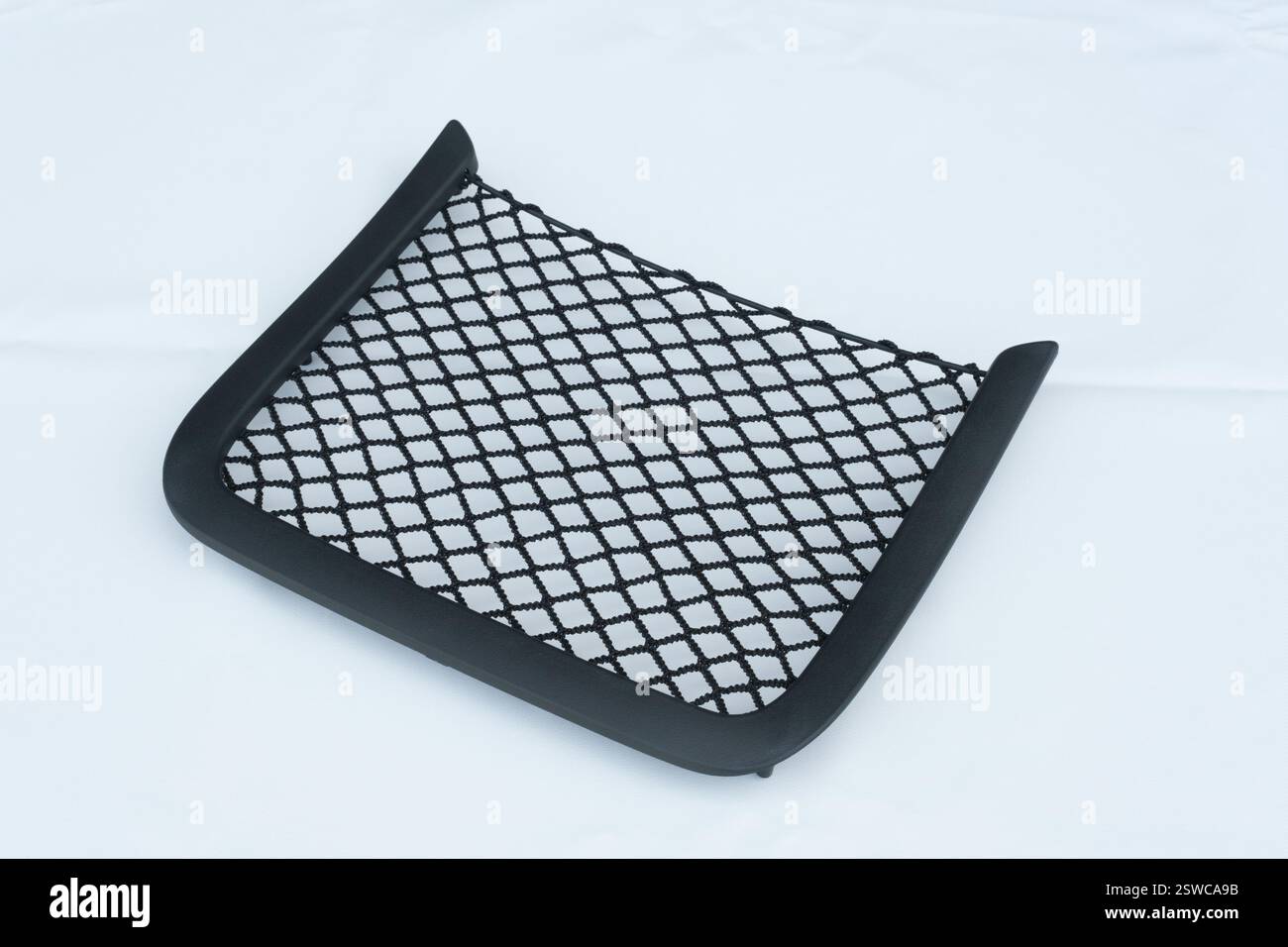 Black mesh net pocket organizer with a plastic frame for holding small ...