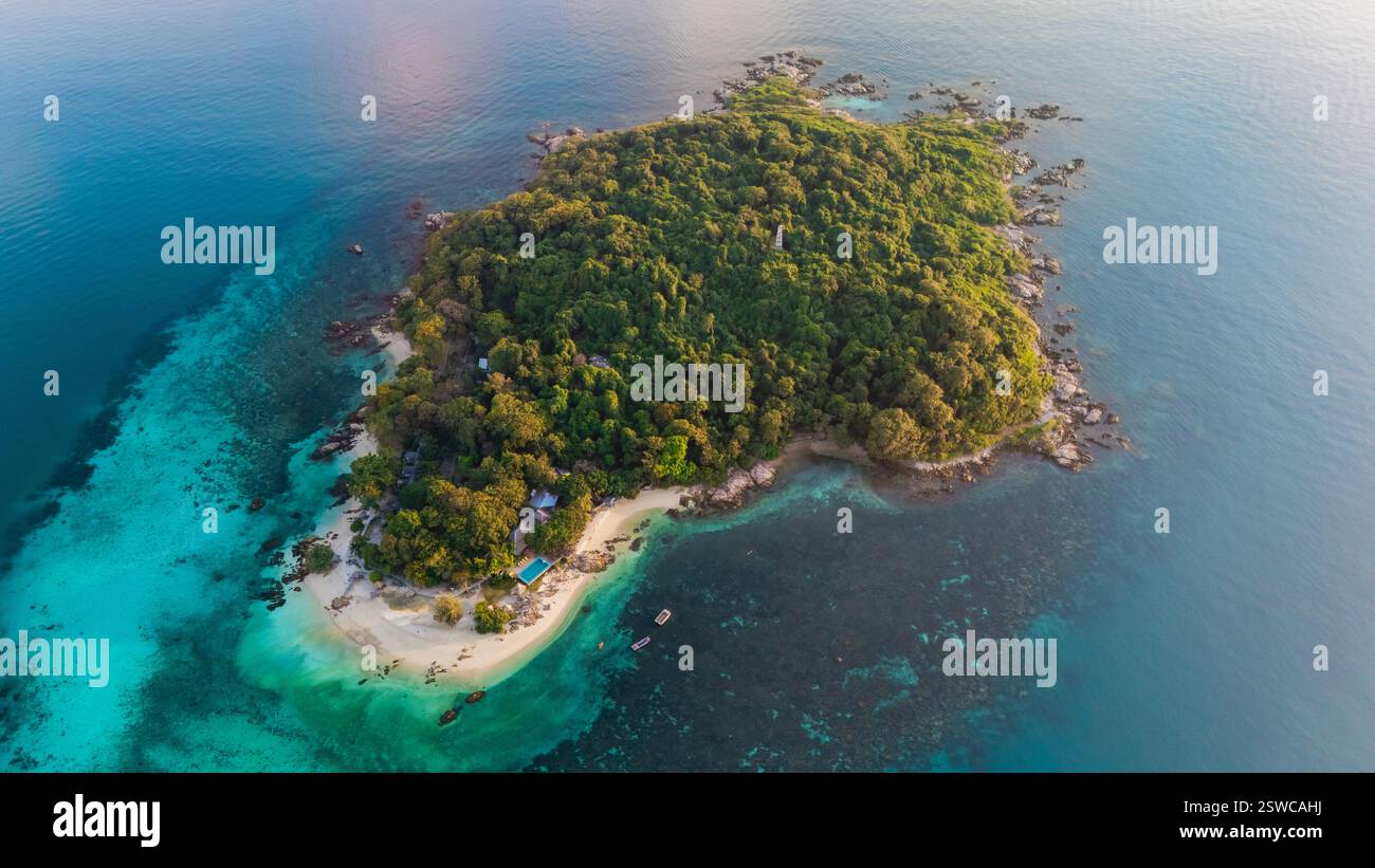 Nestled in the Gulf of Thailand, Koh Munnork Island boasts lush greenery and pristine beaches ...