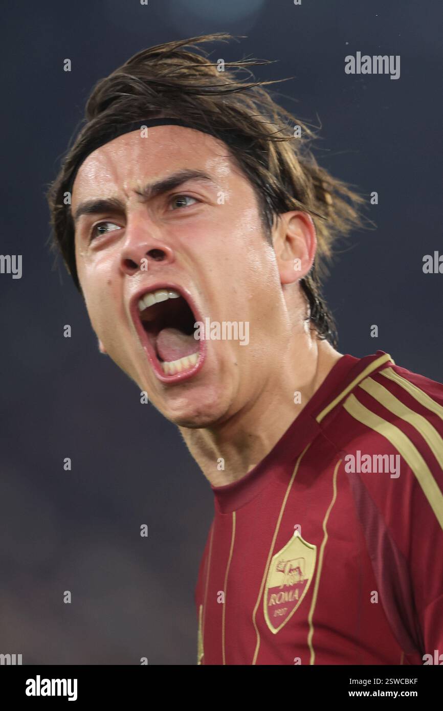 Rome, Italy 20.02.2025 : Paulo Dybala of Roma score the goal 1-1 and ...