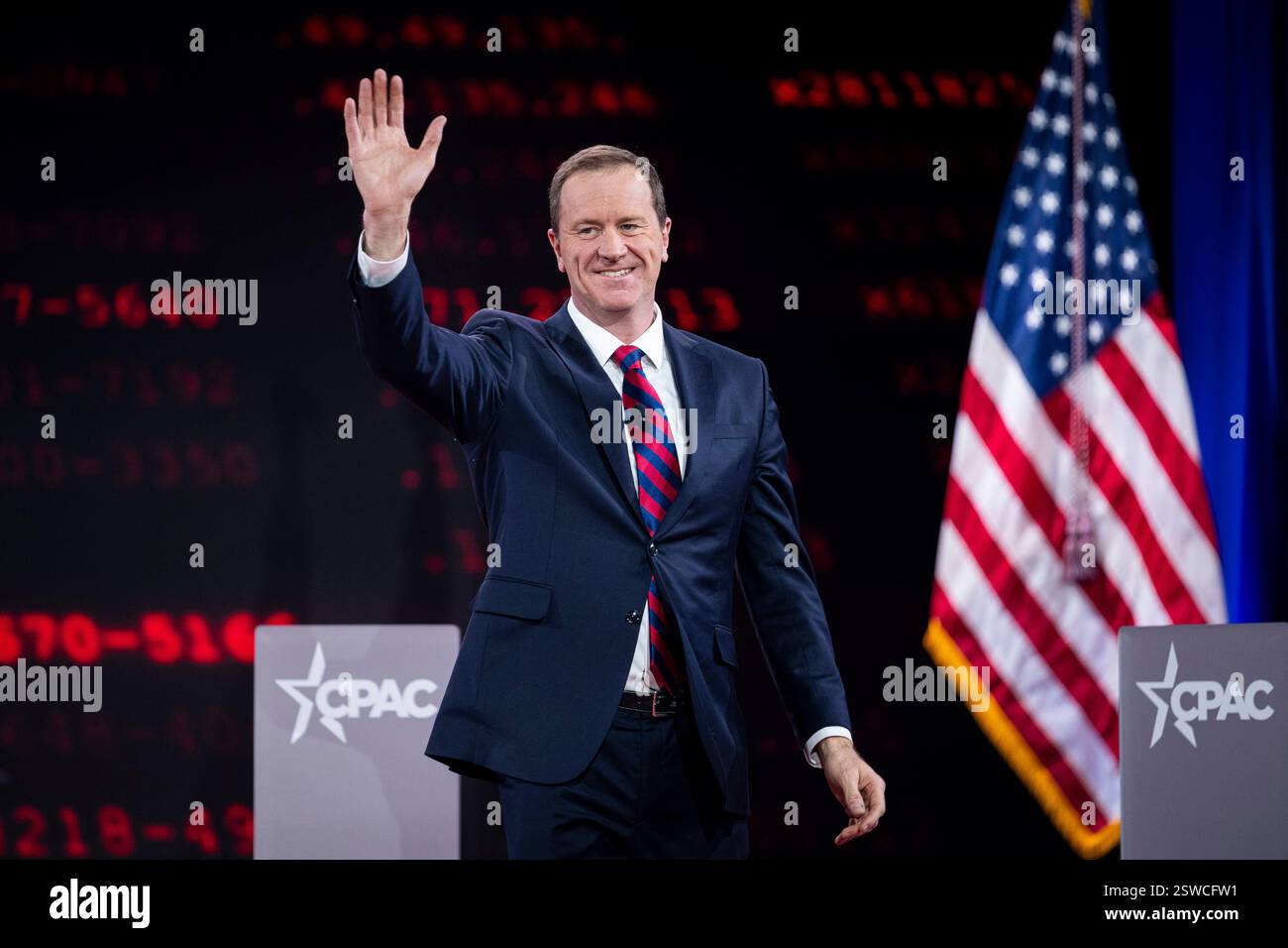 Washington, USA. 20th Feb, 2025. Senator Eric Schmitt (R-FL) walks on ...