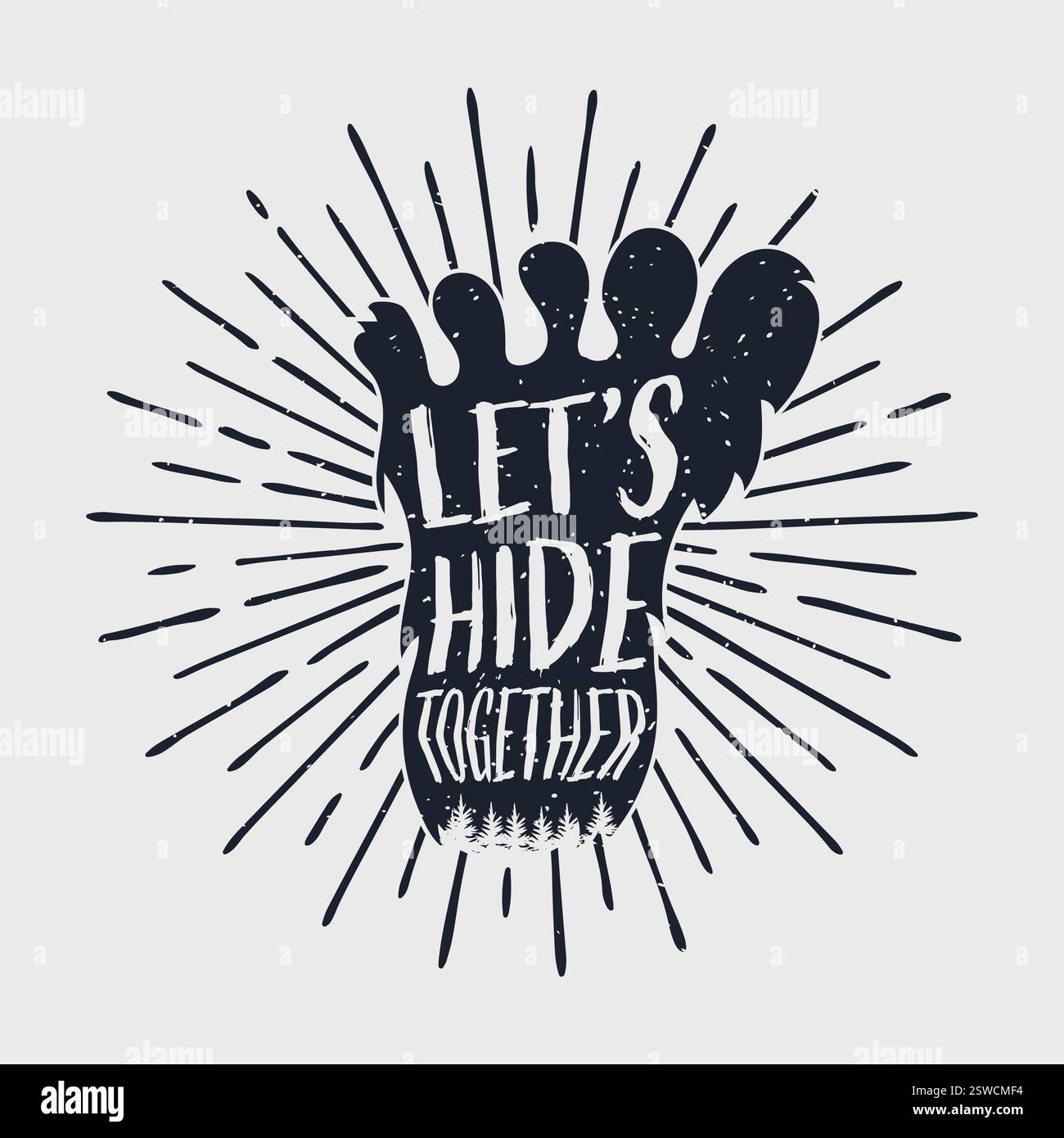 lets hide together. Bigfoot Typography Design Stock Vector Image & Art ...