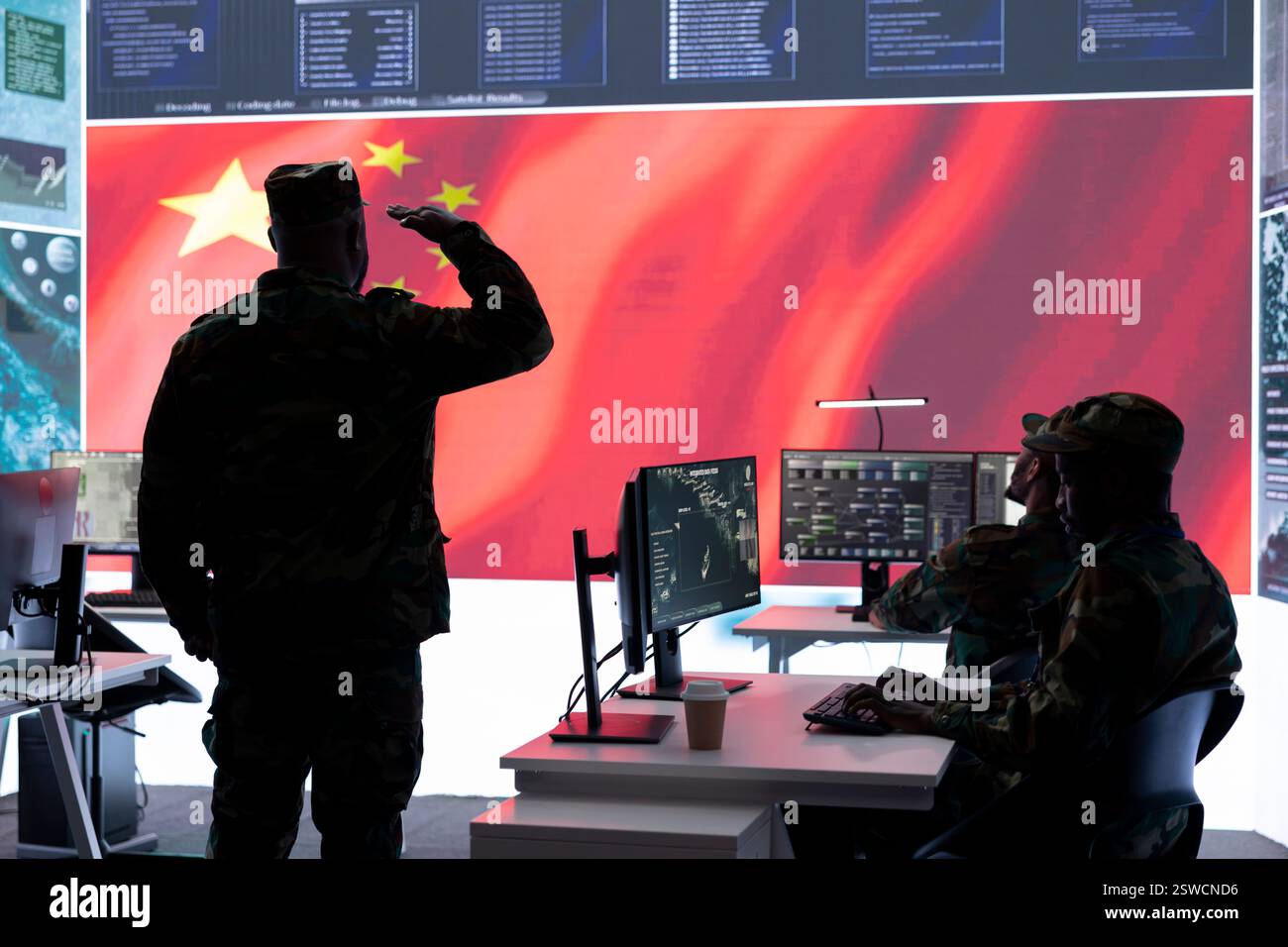 Army officer monitors operations hi-res stock photography and images ...