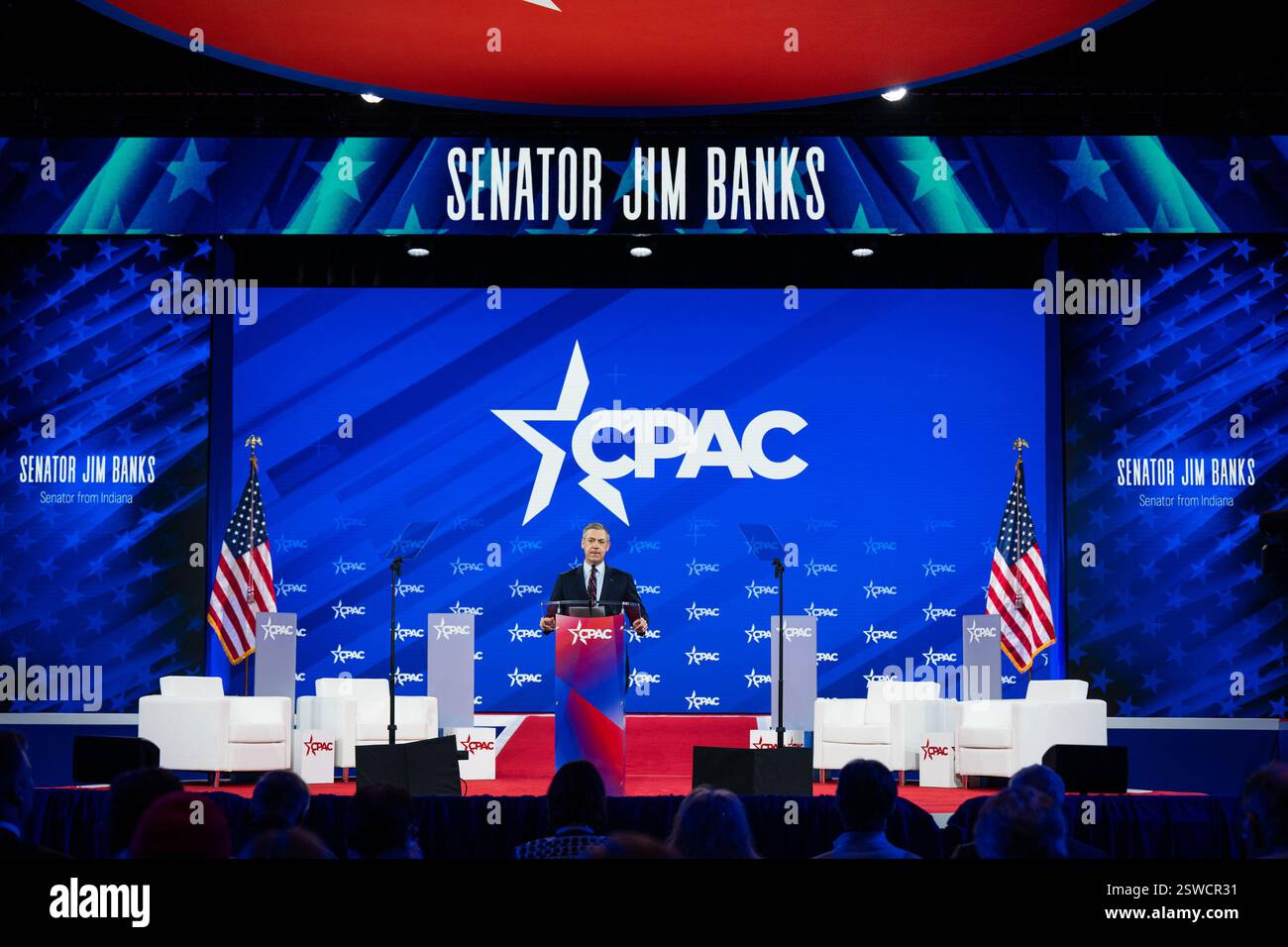 United States Senator Jim Banks (Republican of Indiana) speaks at the ...