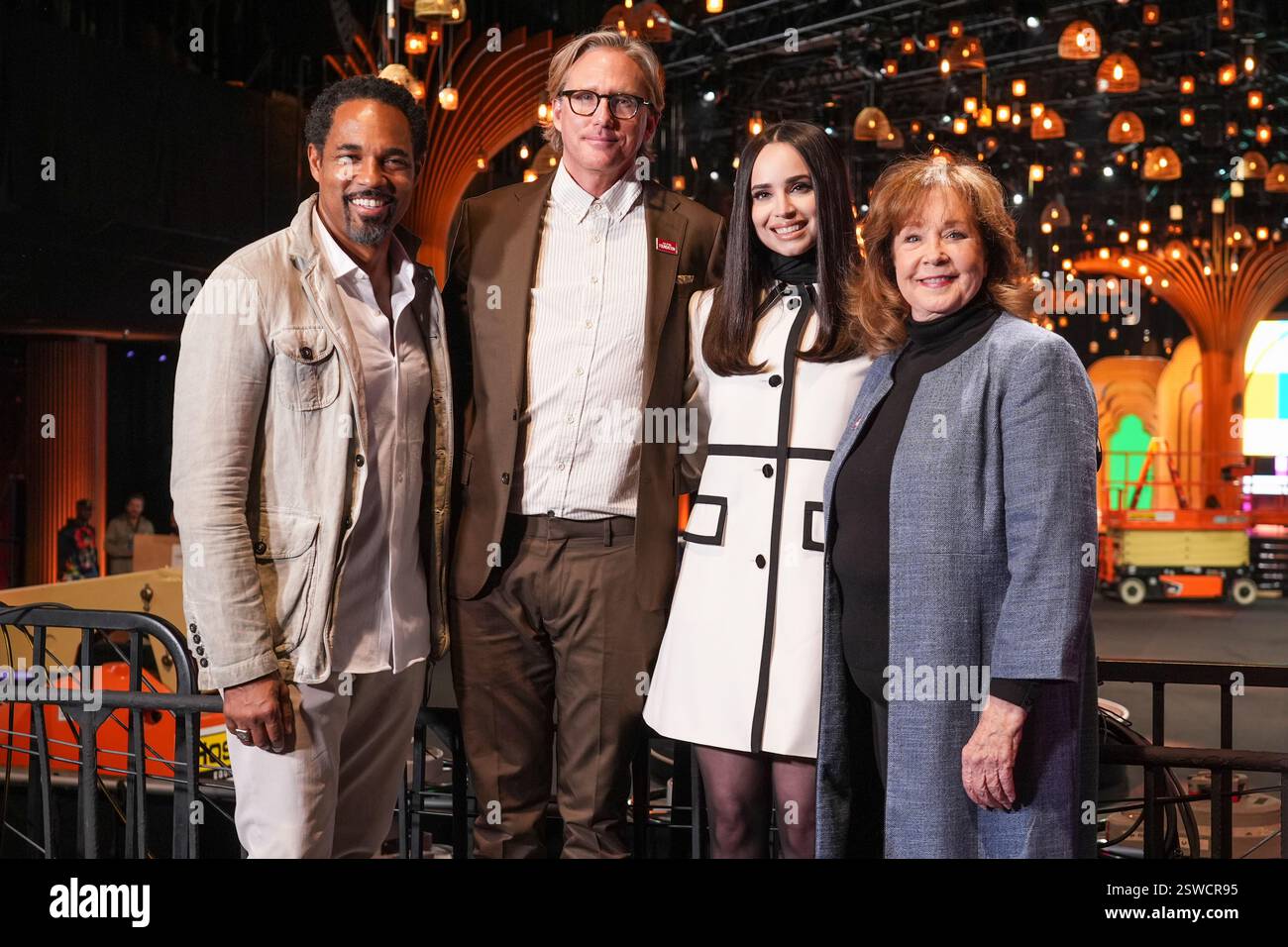 Jason George, from left, Jon Brockett, Sofia Carson, and Cyd Wilson ...