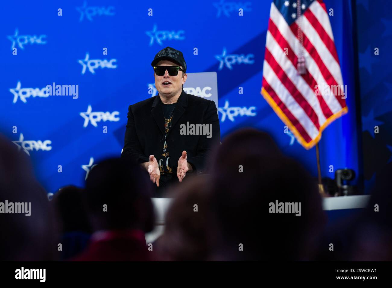 Elon Musk speaks at the 2025 Conservative Political Action Conference ...