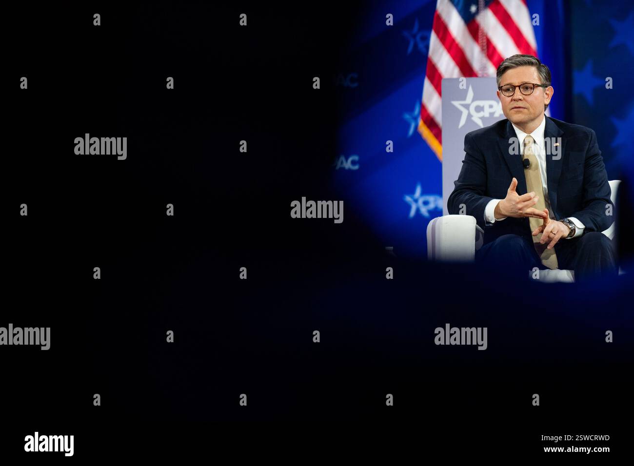 Speaker of the US House of Representatives Mike Johnson (Republican of ...