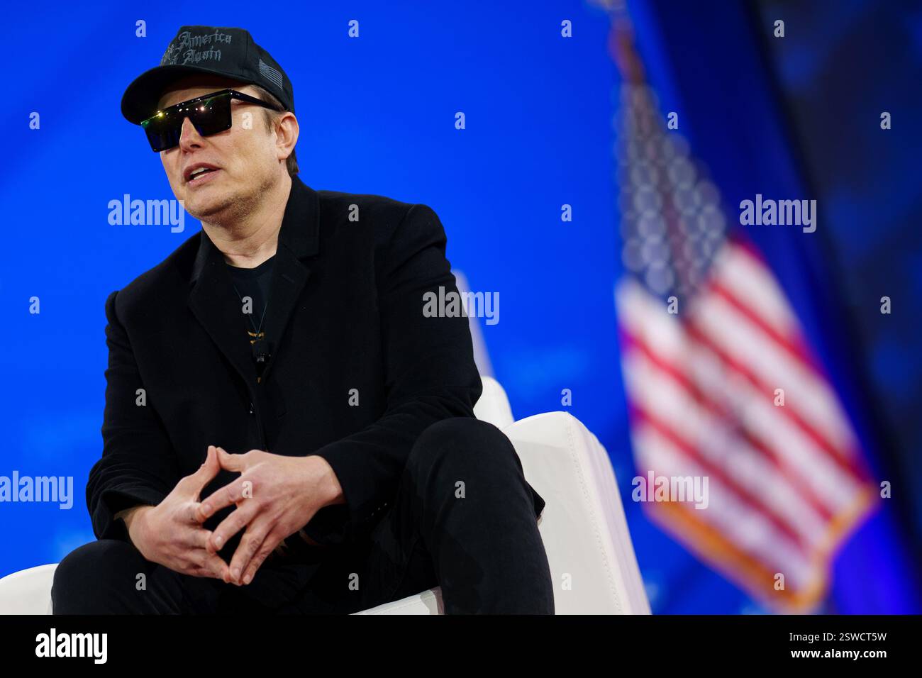 US entrepreneur and U.S. special government employee Elon Musk at the ...