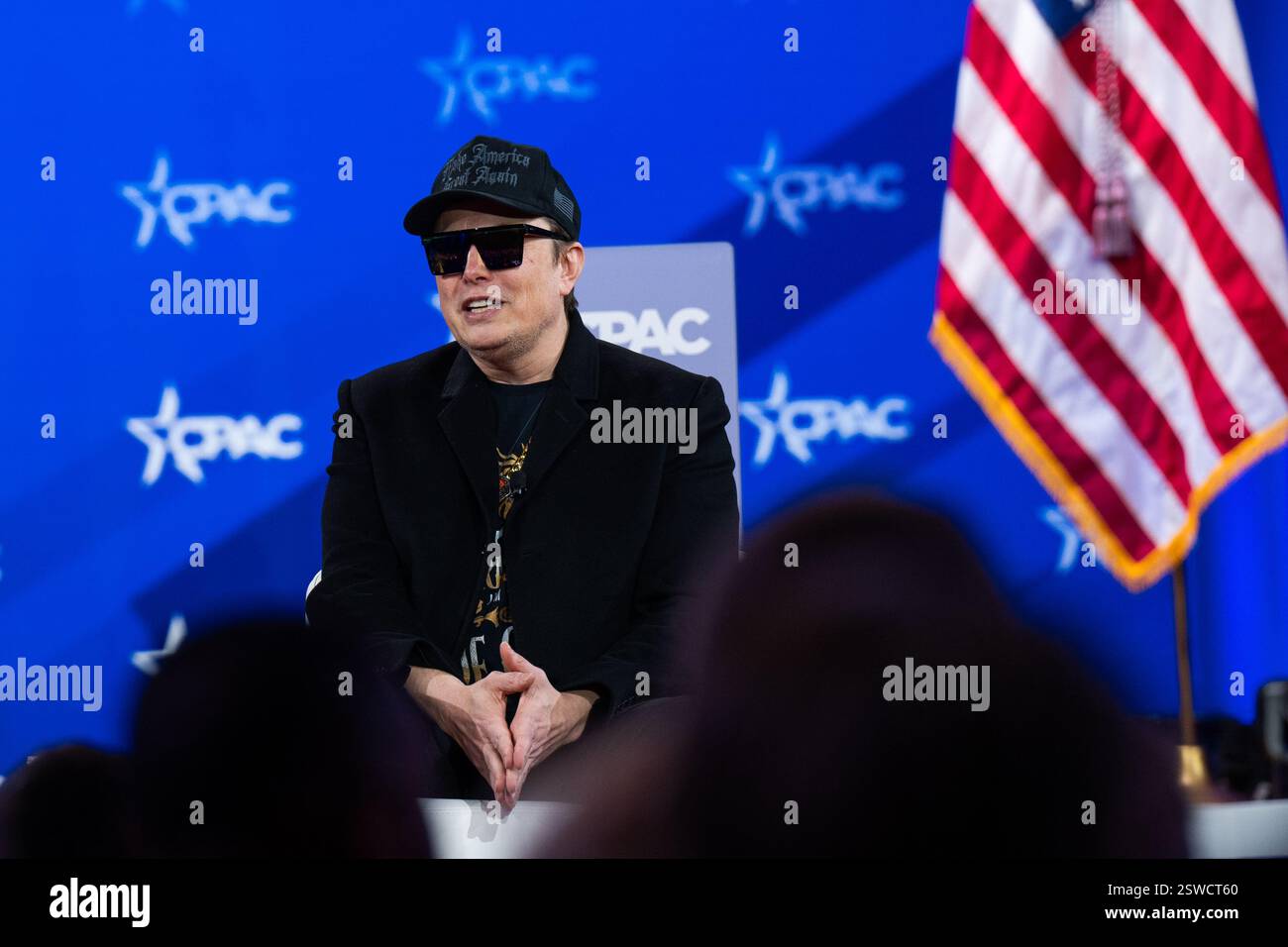 Elon Musk speaks at the 2025 Conservative Political Action Conference ...