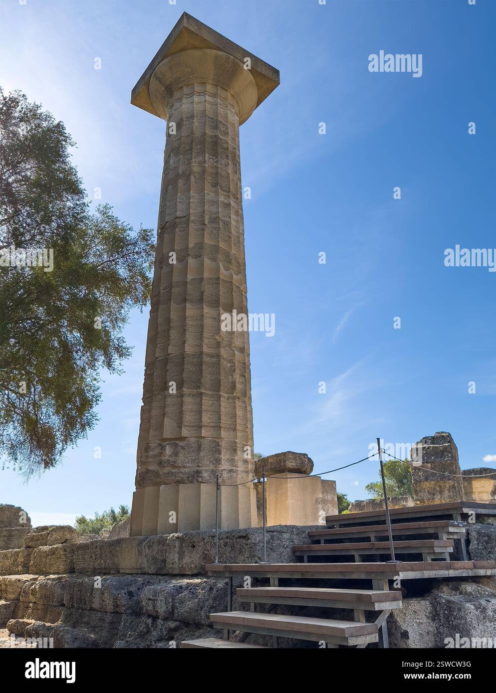 Olympia, Greece - July 4, 2024: Birthplace of the Olympic Games. Lone ...
