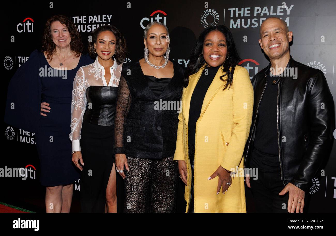 Kimberly Doebereiner, from left, Daphnée Duplaix, Tamara Tunie, Sheila Ducksworth, and Vladimir ...